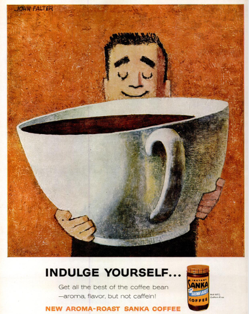 1959 Sanka Instant Coffee Indulge Yourself Ads – Quaint Cooking